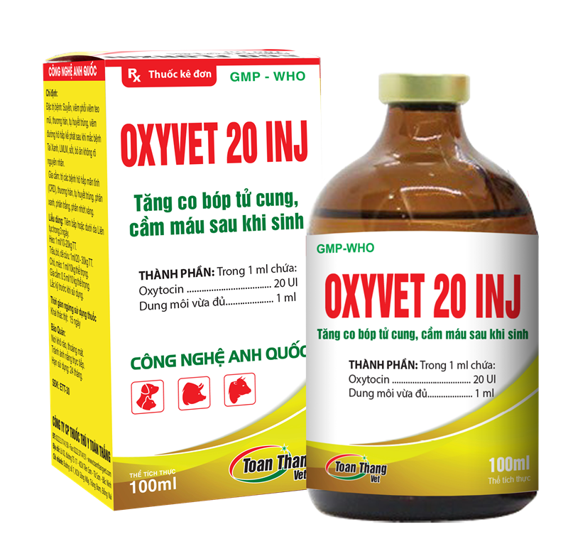 OXYVET 20 INJ - Tăng co bóp tử cung, cầm máu sau khi sinh